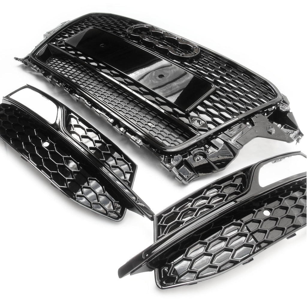 RS3 Style Honeycomb Grille & Fog Lights for Audi A3 S3 S Line 8v 13-16 – Underground Parts