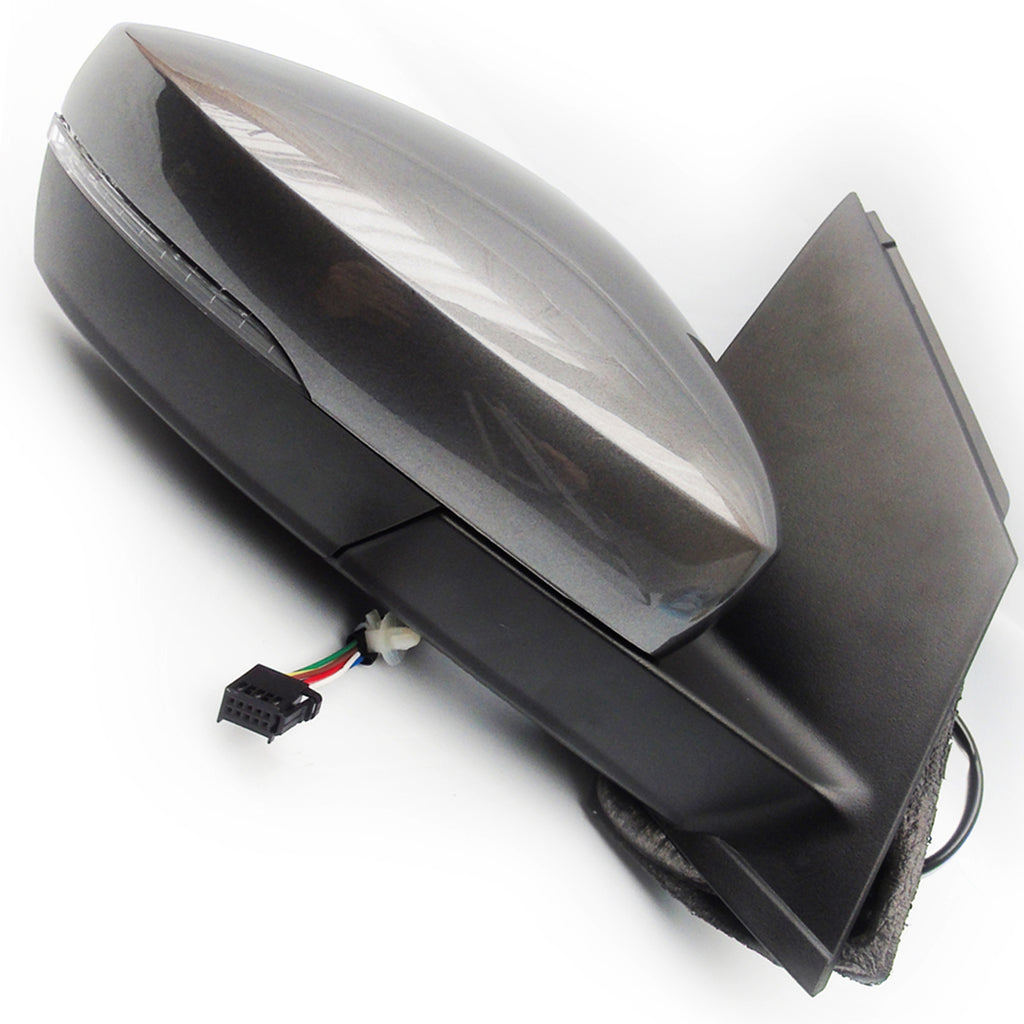 VW Polo 6r mk5 Full Complete Wing Mirror Right Drivers Side Nimbus Gre ...