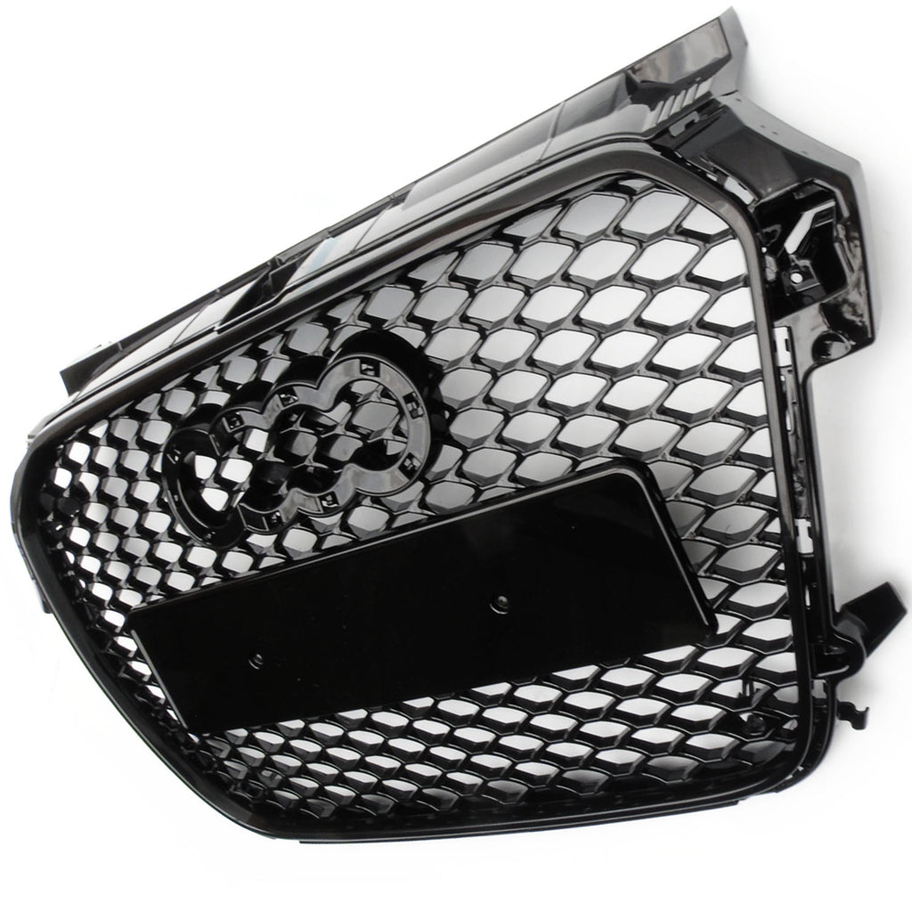 RS1 Style Front Bumper Grille Gloss Black Honeycomb to fit Audi A1 201 ...