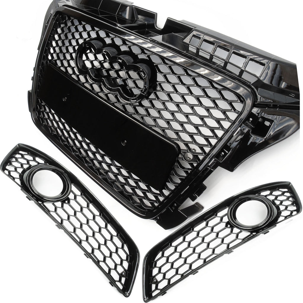 RS3 Style Honeycomb Front Grille & Fog Lights for Audi A3 8p ...