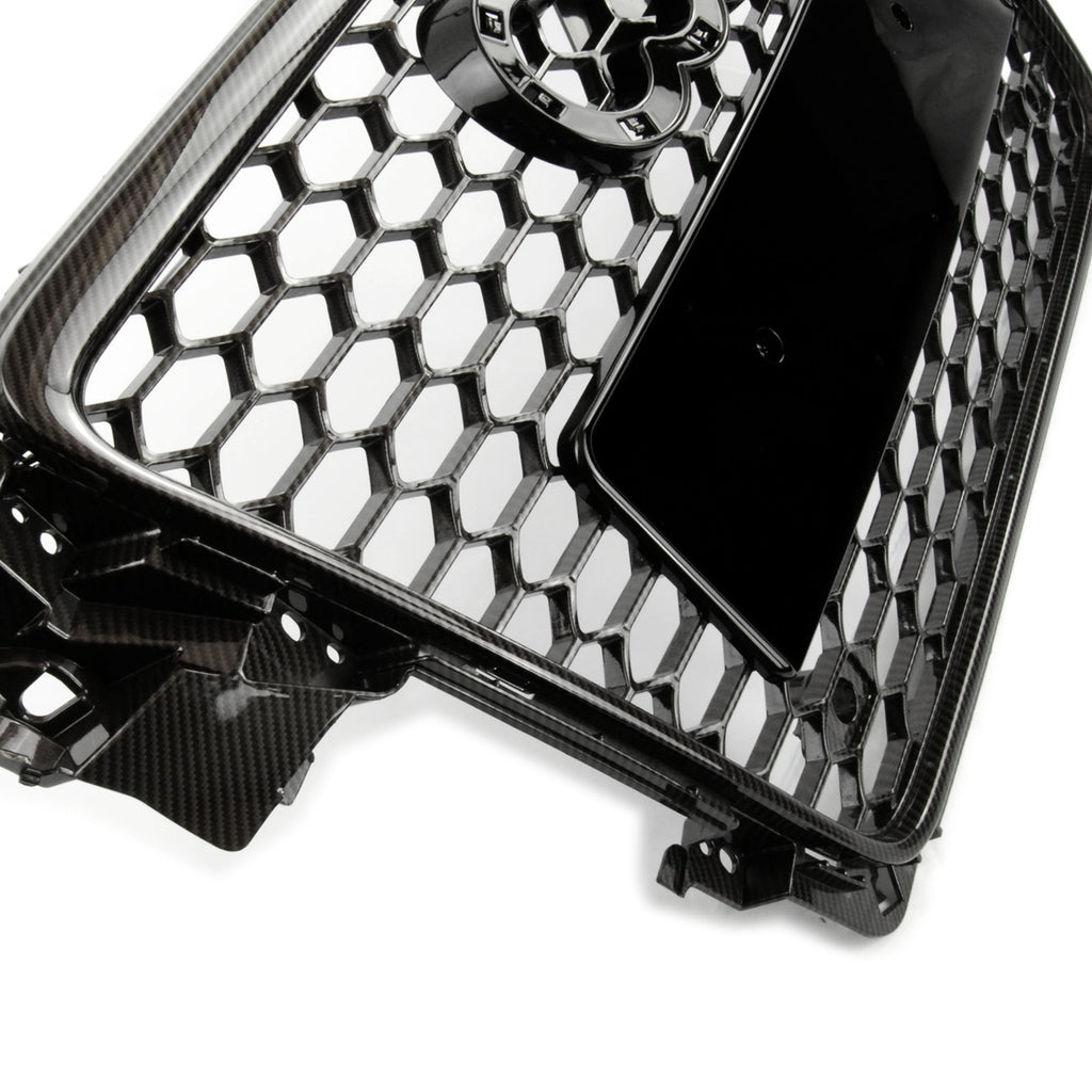 Audi A4 B8 RS4 Style Carbon Fibre Honeycomb Front Grille & Fogs S-Line ...