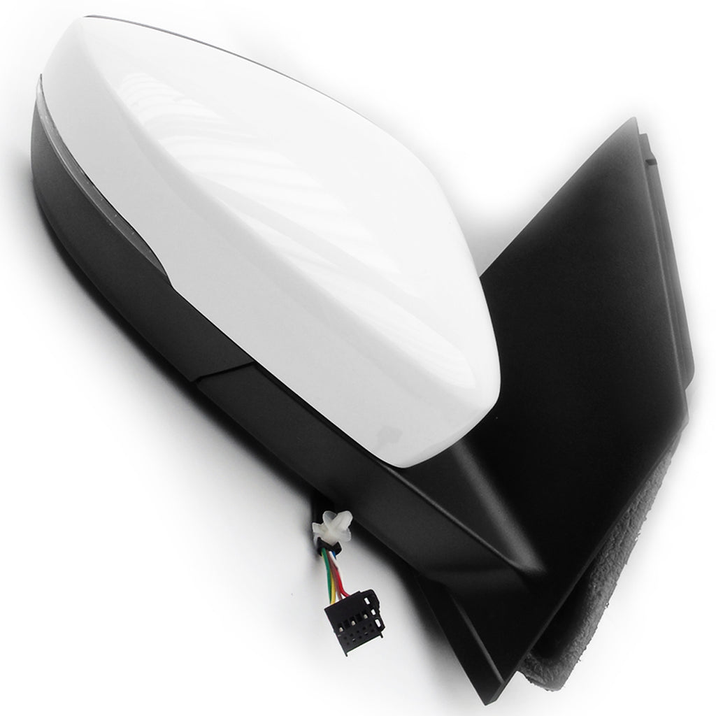 VW Polo 6r mk5 Full Complete Wing Mirror Right Drivers Side Pure White ...