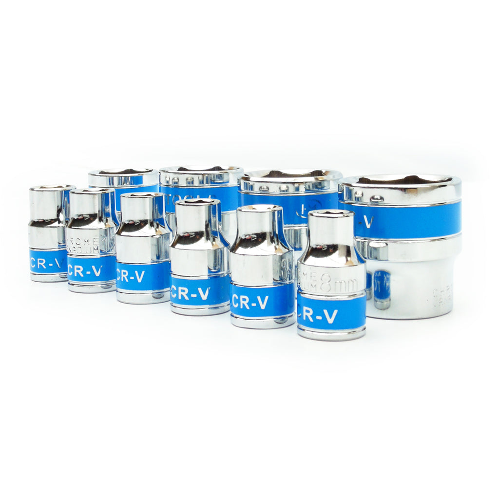 24 Piece Heavy Duty 1/2" Sockets Ratchet Wrench Set Metal Carry Case ...